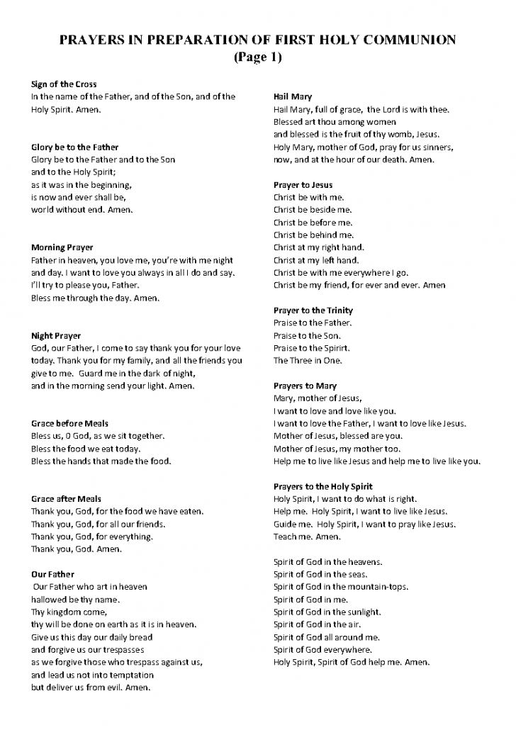 First Holy Communion – Palmerstown Parish