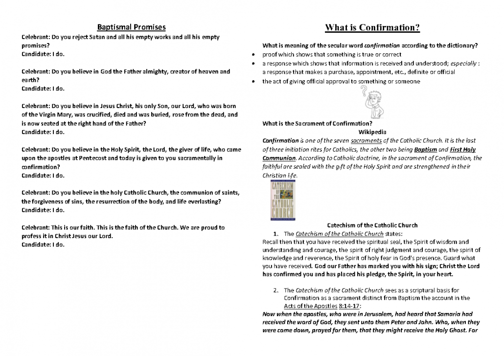 Sacrament of Confirmation – Palmerstown Parish
